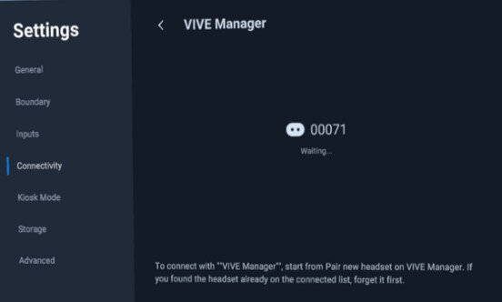 將 VIVE Manager 與 VIVE Focus 3 配對