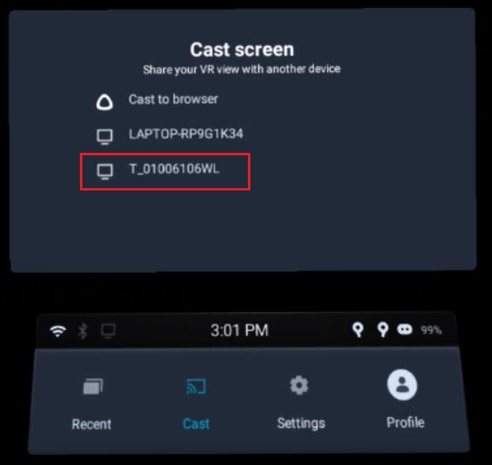 Can I cast VIVE Focus Vision to a computer?